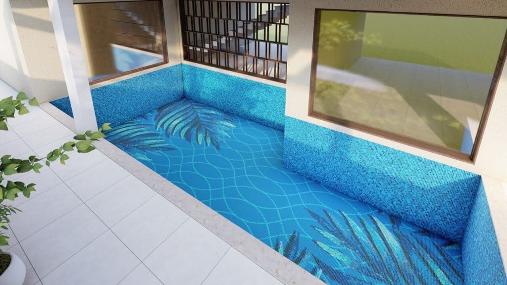 Elysian Leaf Mosaic Tile Pool - MEC Artworks