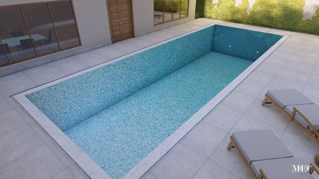 Blue Ombre Pool Mosaic Tile - MEC Artworks