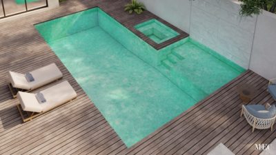 Mint Green Mosaic Tile Pool - MEC Artworks