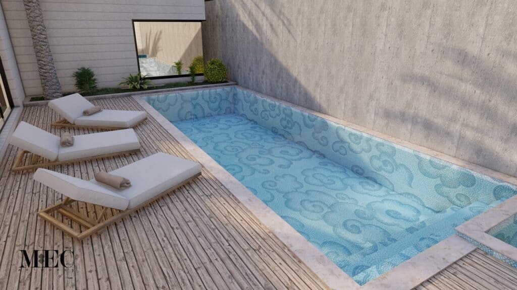 Cloud Swirl Pool Glass Tile - MEC Artworks