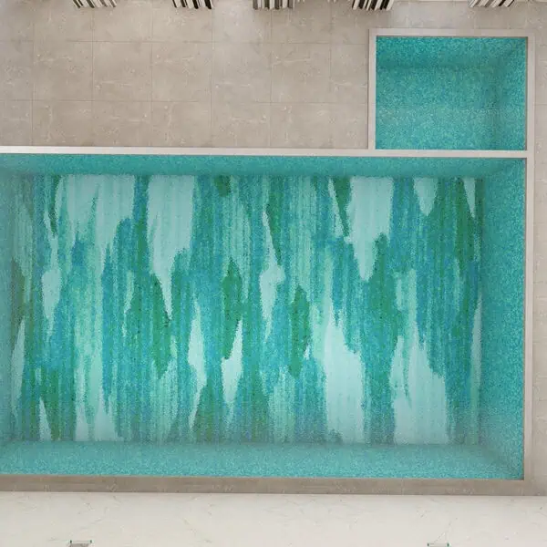 Vibrant Aqua Blue Mosaic Wall - MEC - Bespoke Luxury Mosaics